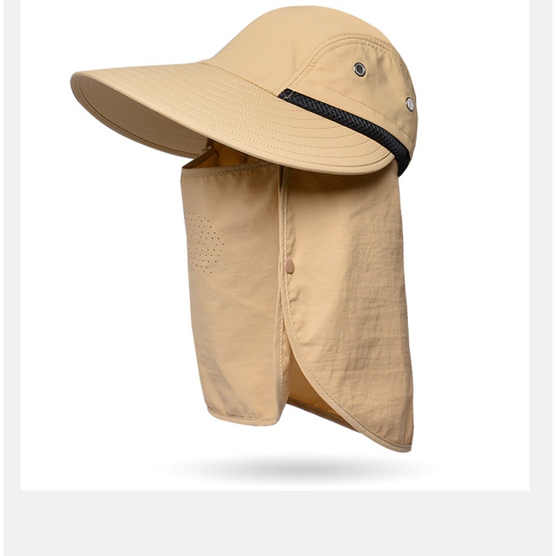 Summer Sun Protection Bucket Hat Large Brim Face Mask - Temu Australia