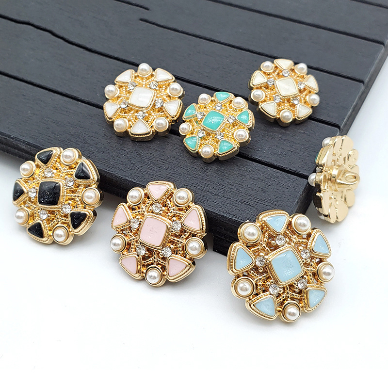 Luxury Round Buttons Clothes Gemstone Rhinestones Decorative - Temu Canada