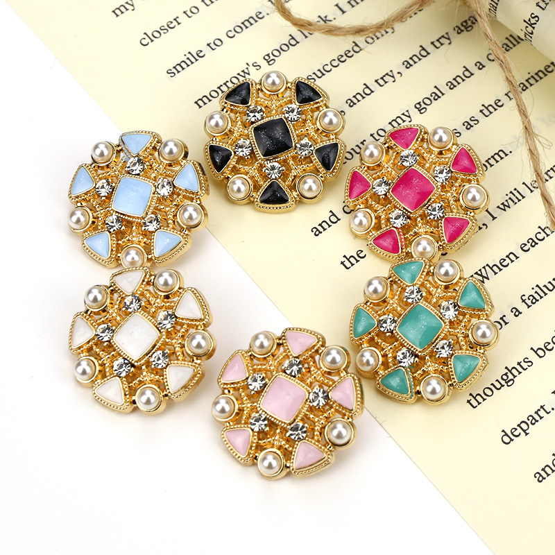 Luxury Round Buttons Clothes Gemstone Rhinestones Decorative - Temu Canada