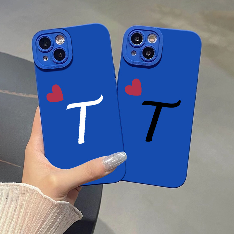 Heart Letter T Graphic Silicone Phone Case Iphone 11 14 13 - Temu ...