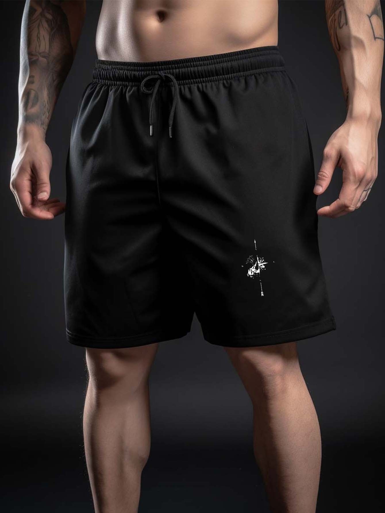 Men's Plus Size Compass Graphic Print Shorts - Temu Denmark