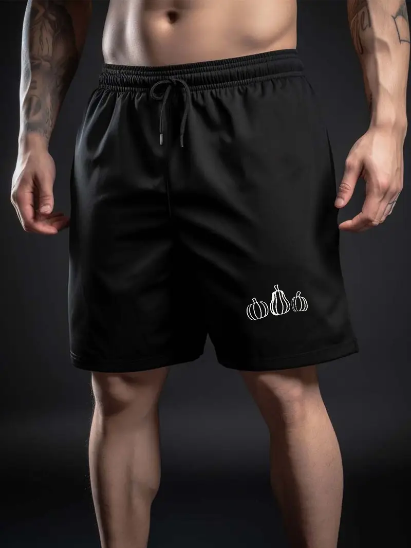 Mens Plus Size Halloween Pumpkins Graphic Print Shorts Temu Australia