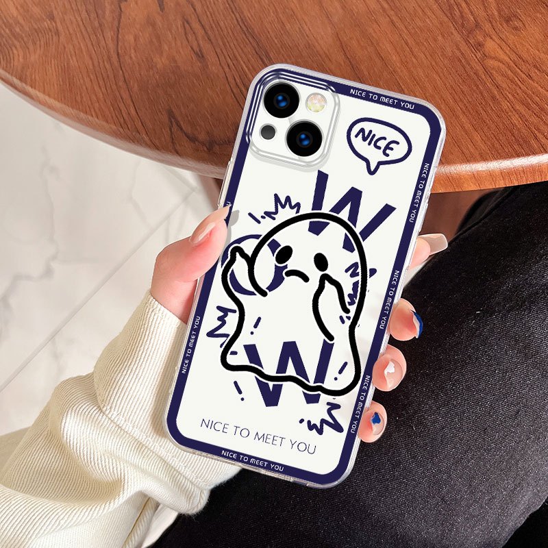 Premium Tpu Phone Case With Cowardly Ghost For Iphone 14 Plus 13 12 ...