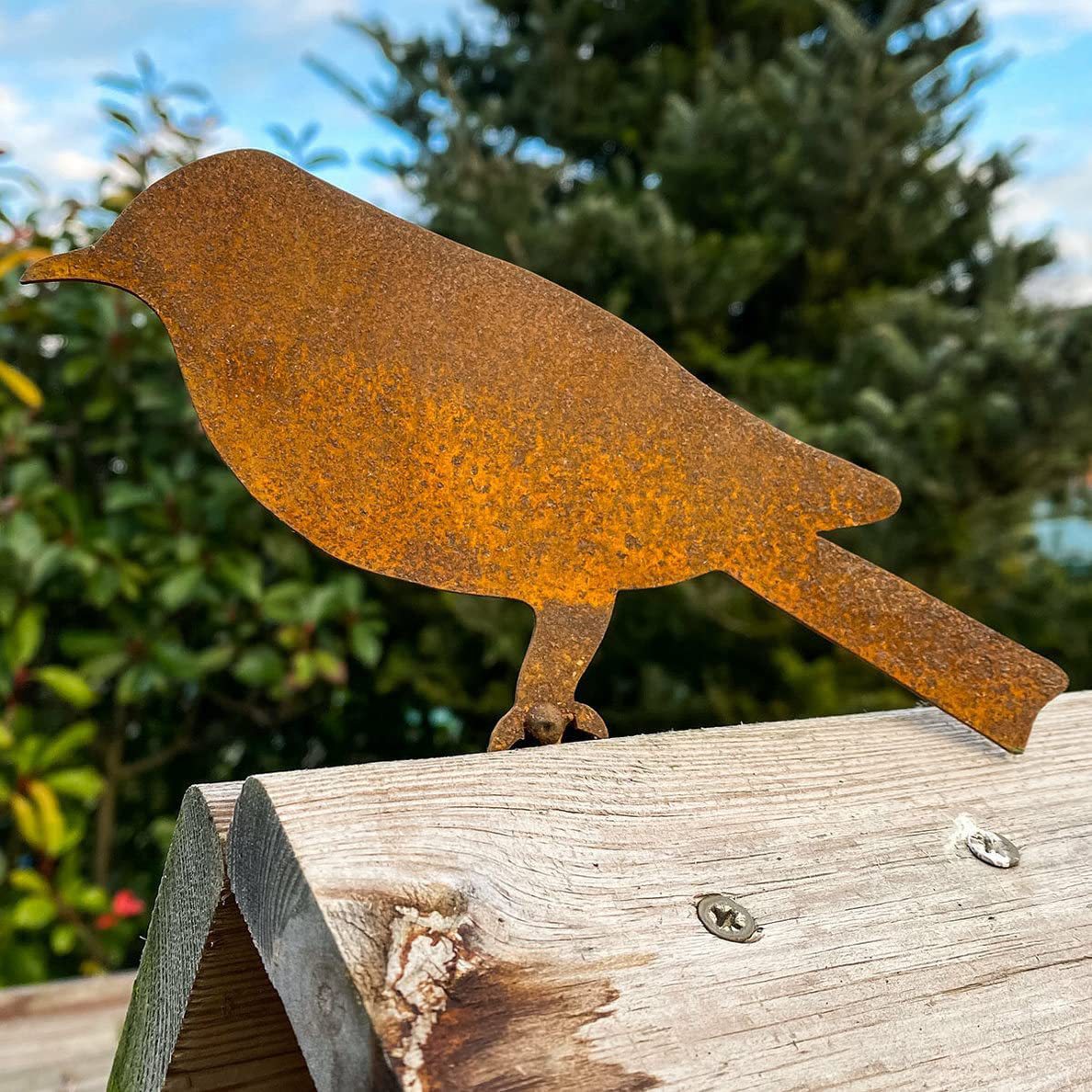 Rust Bird Garden Stake Metal Silhouette Yard Sign Stake - Temu
