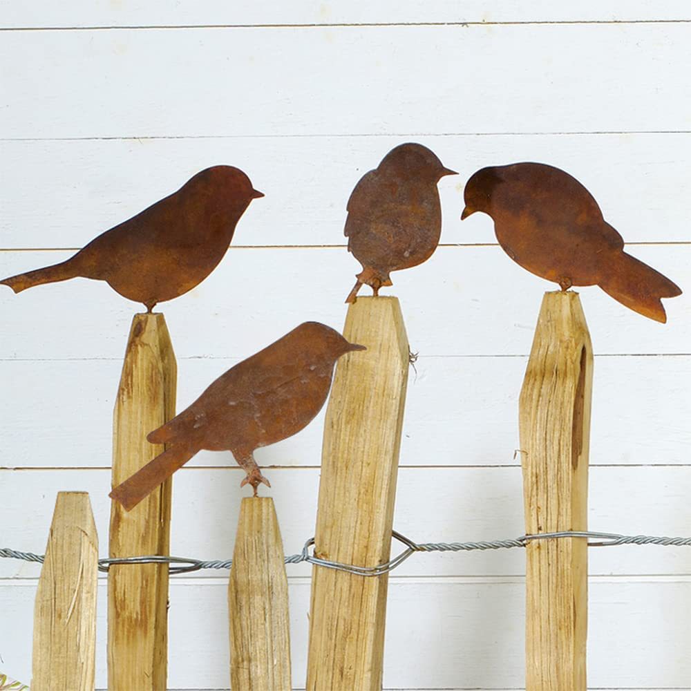 Rust Bird Garden Stake Metal Silhouette Yard Sign Stake - Temu