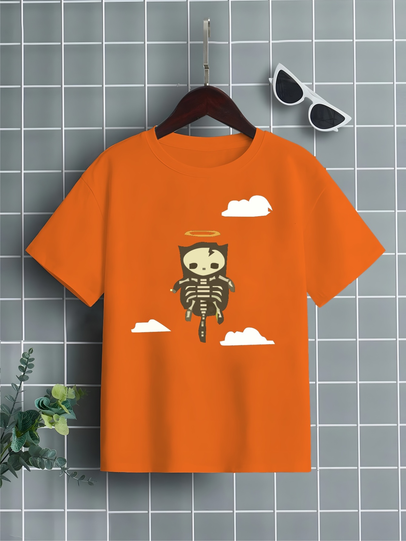 halloween skeleton cartoon print t shirt tees kids boys - Temu Australia
