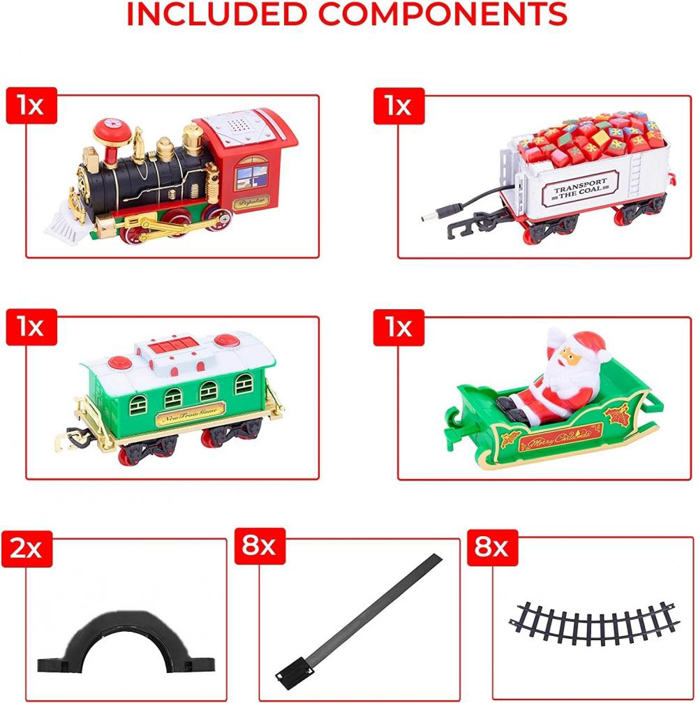 Christmas Electric Train Set toy Track Car Music santa Claus - Temu