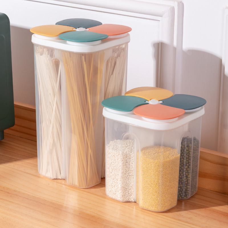 Cereal Food Sealed Jar Divided Compartment Storage Box - Temu Australia