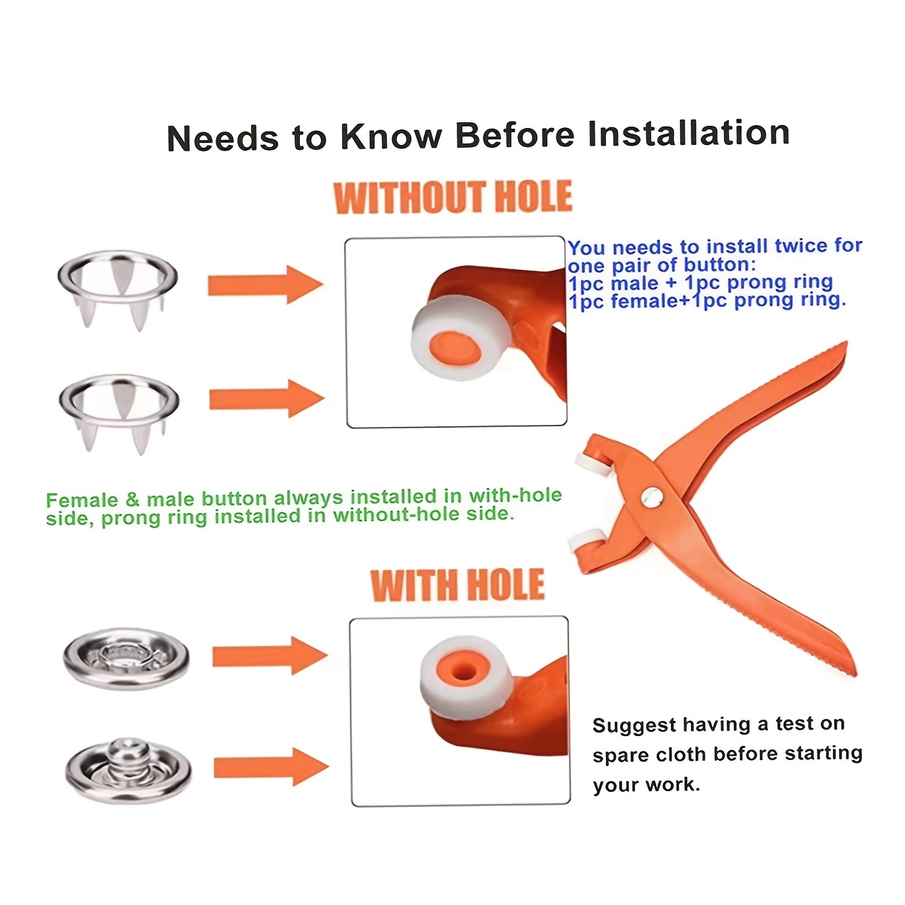 Five Jaw Button Mounting Tool Set Silver Metal Prong Button - Temu New ...