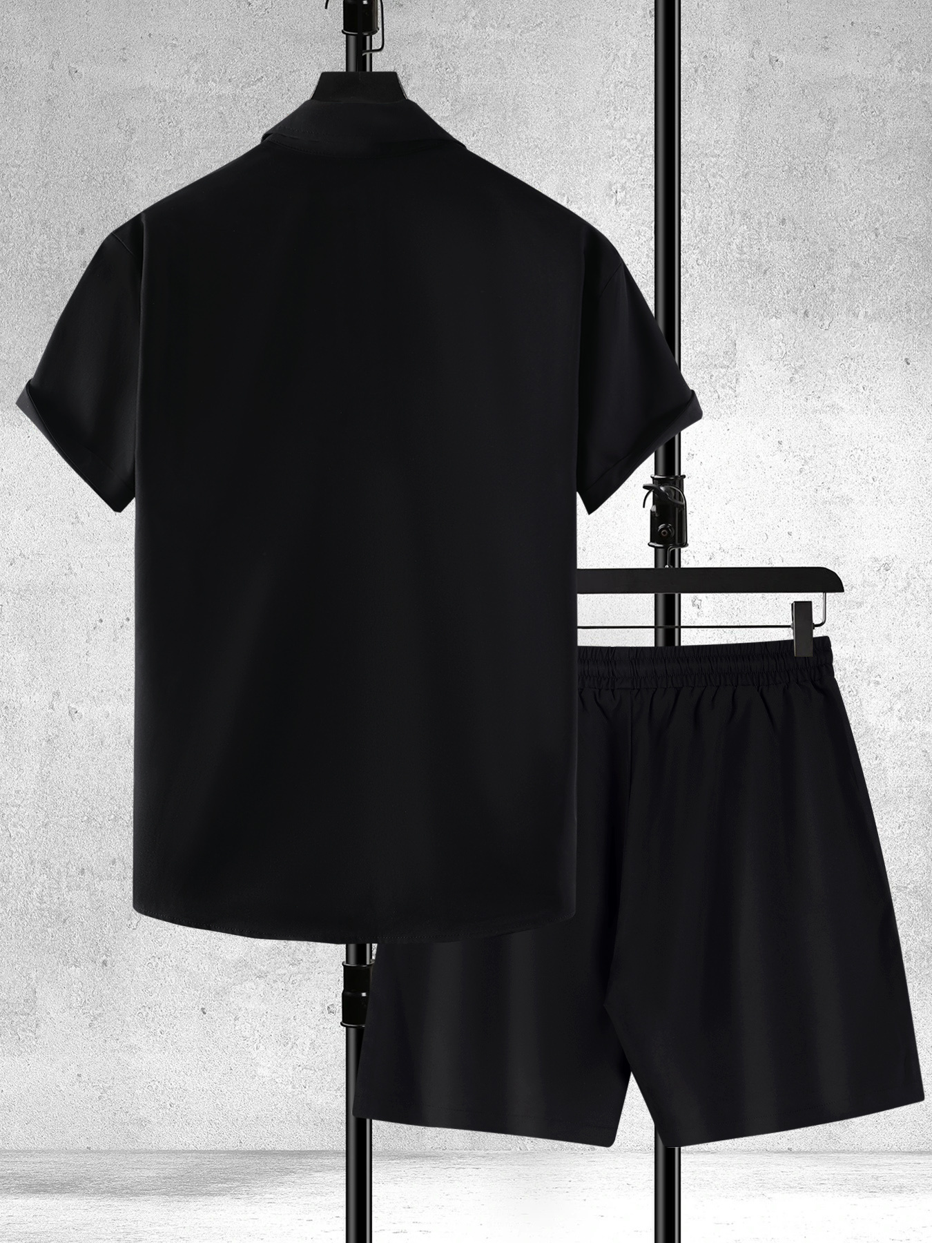 Plus Size Herren-set Aus Hemd Und Shorts Mit Berg-/kokospalmen-/engel ...
