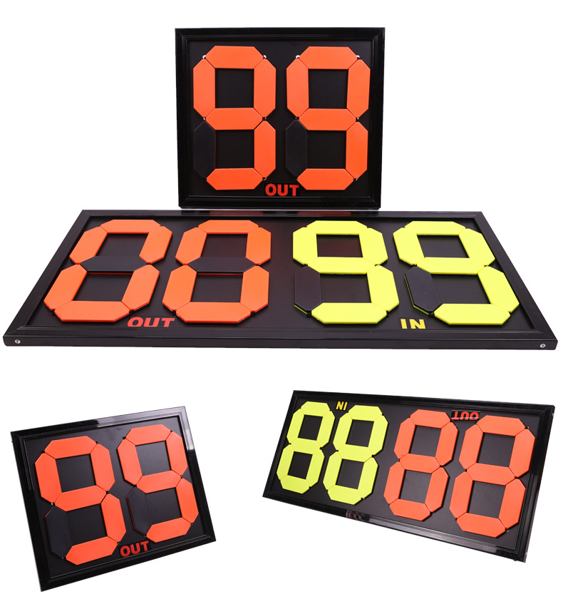 Football Coaching 4 Digit Football Substitution Card Bright Color ...