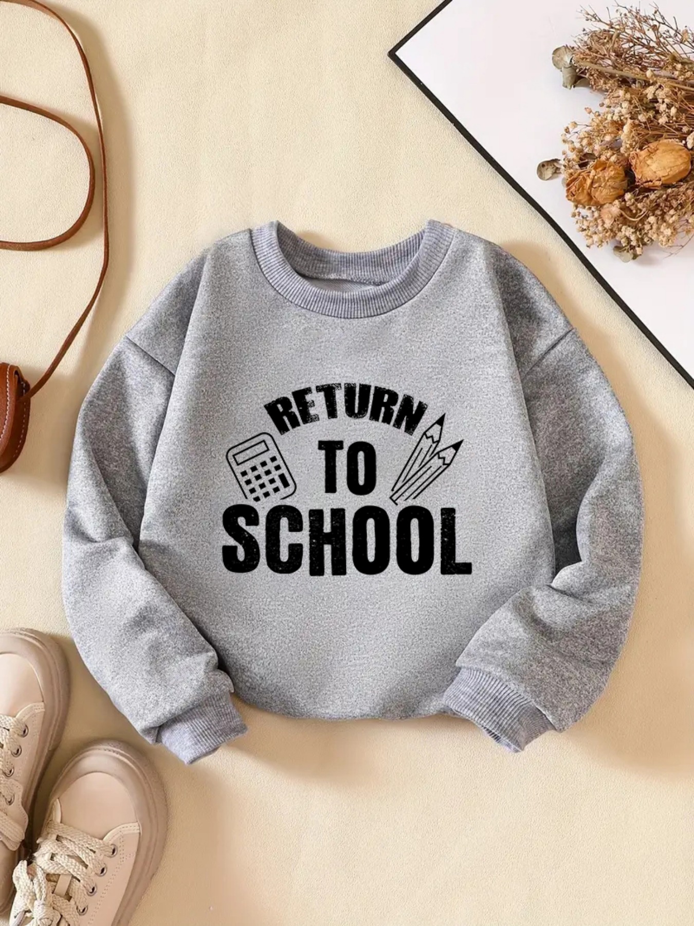 return School Print Sweatshirt Girl s Spring/autumn Kids - Temu Australia
