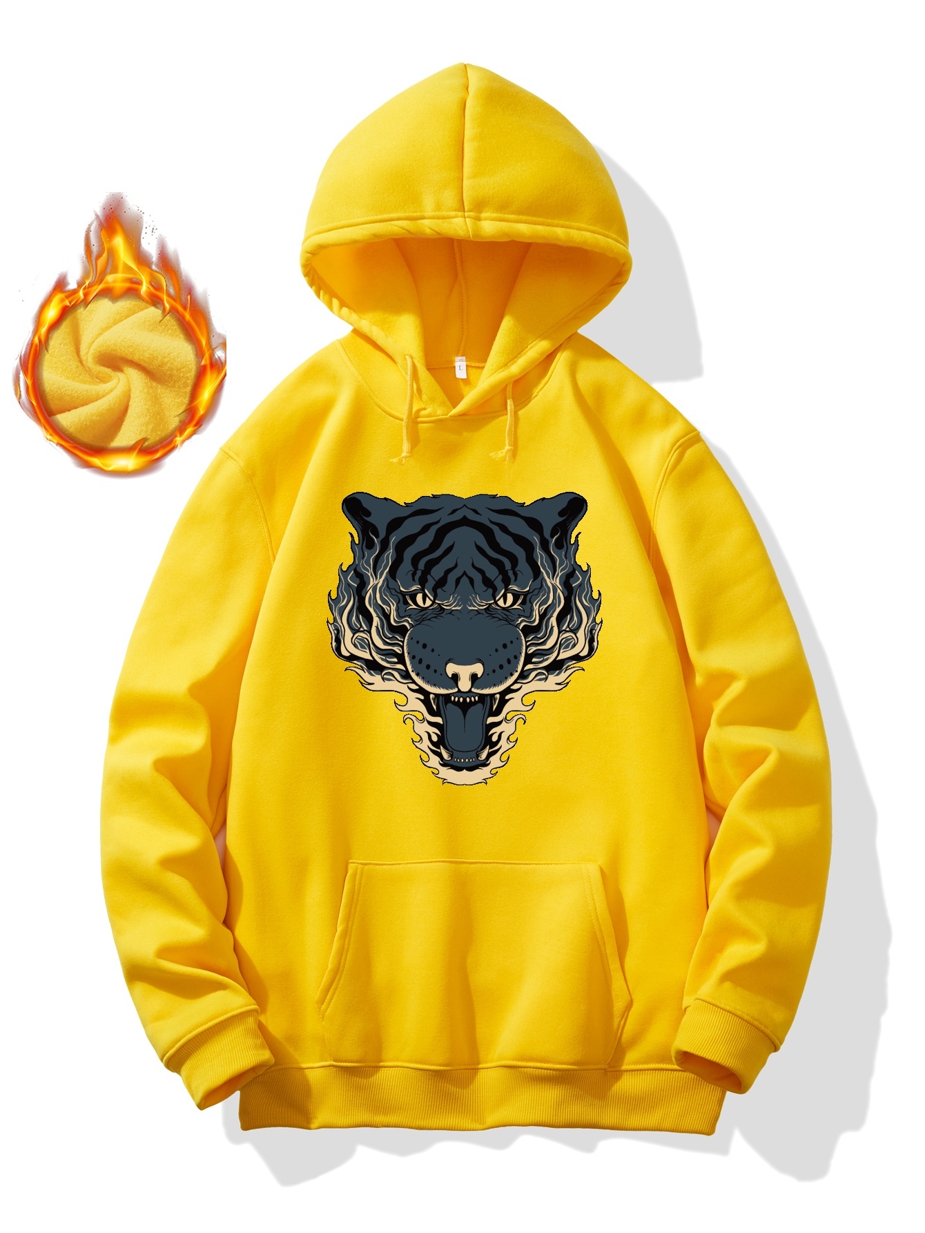 Big Tiger Head Anime Pattern Men's Hooded Sweatshirt - Temu Norway