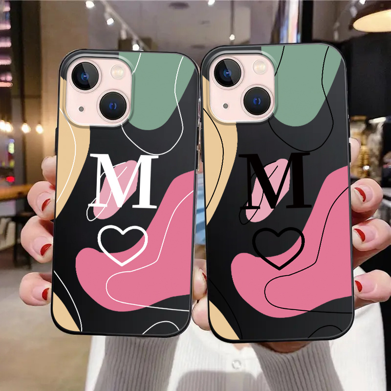 Letter M Heart Graphic Phone Case Iphone 11 14 13 12 Pro Max - Temu United Kingdom