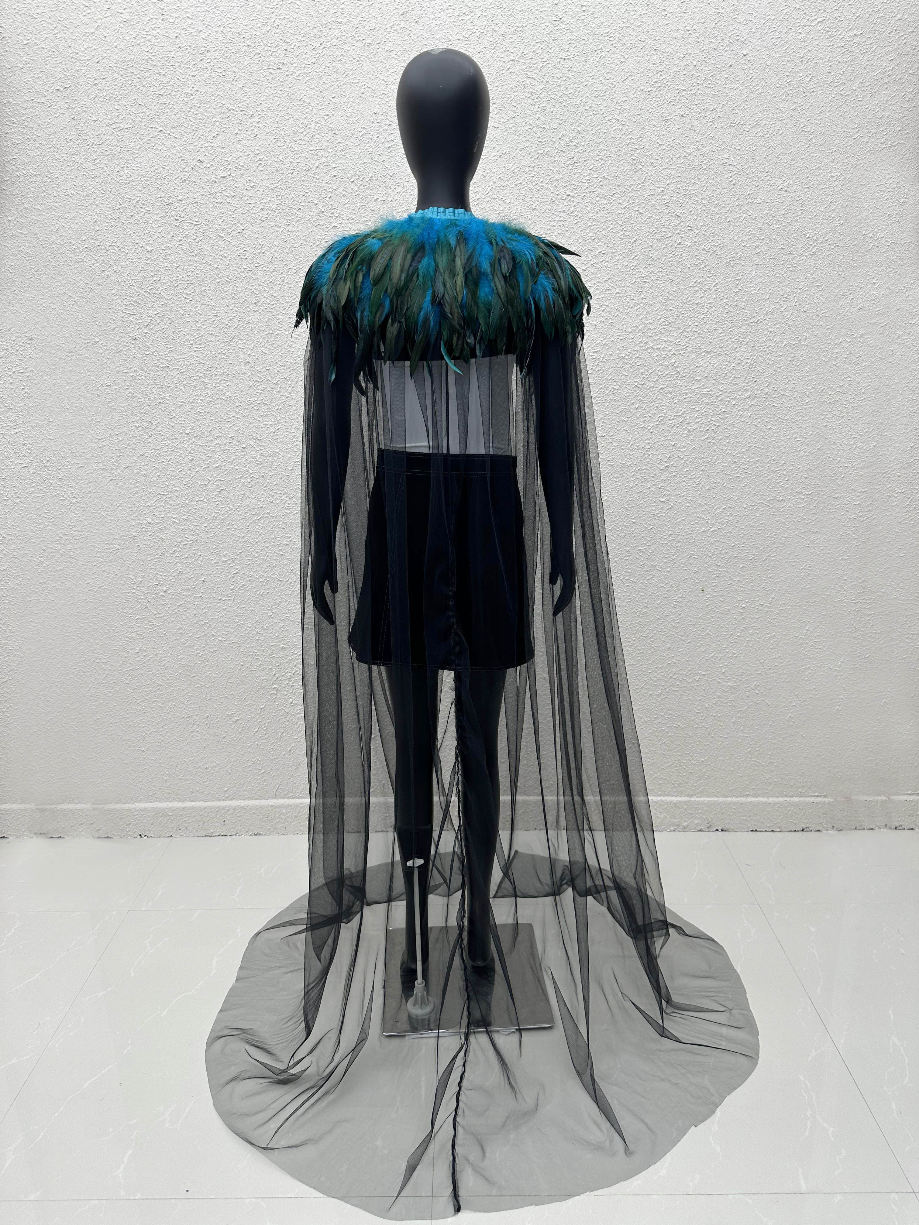 12 Color Gothic Mesh Lace Faux Feather Robe Cape Christmas - Temu