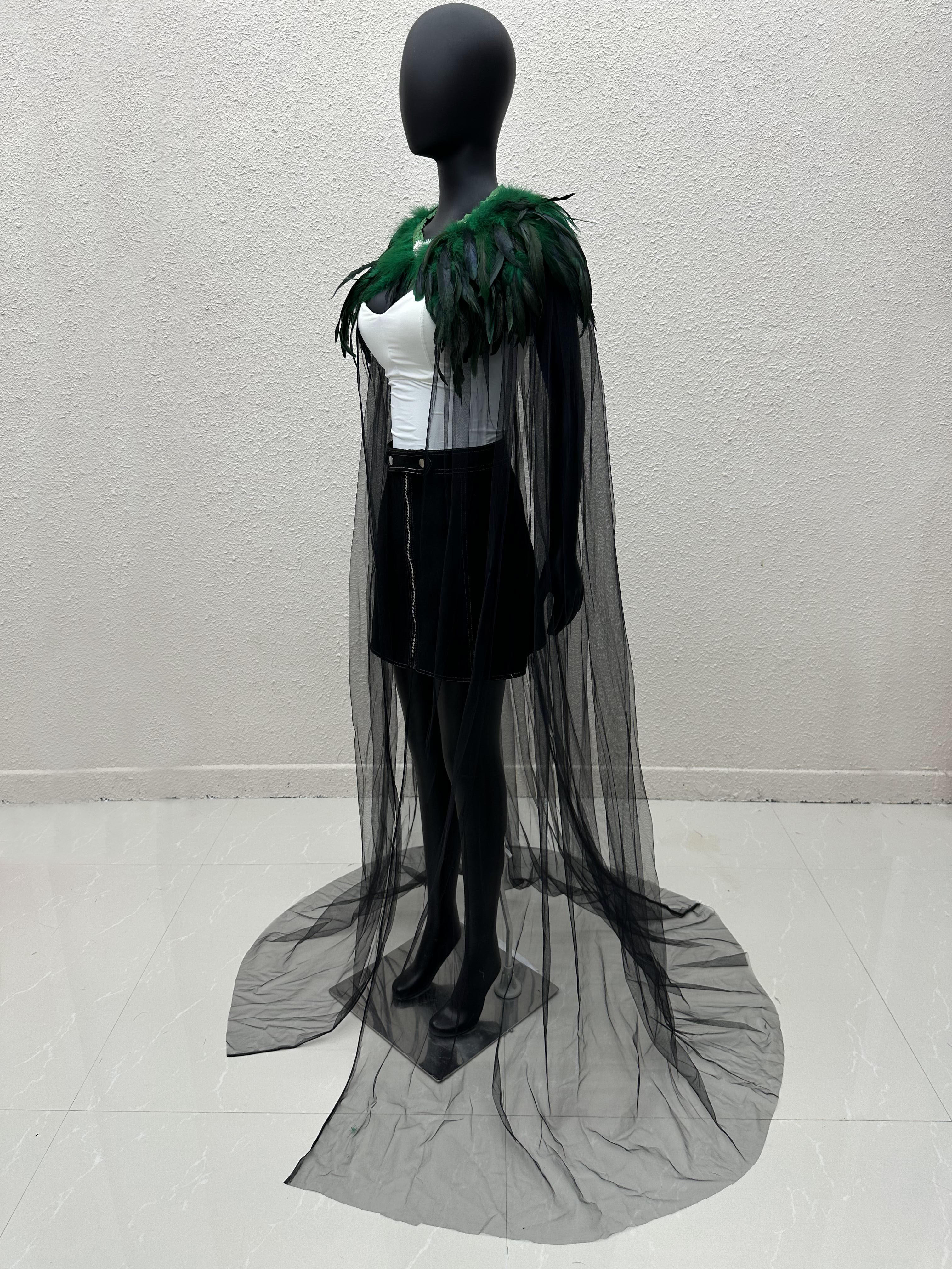 12 Color Gothic Mesh Lace Faux Feather Robe Cape Christmas - Temu