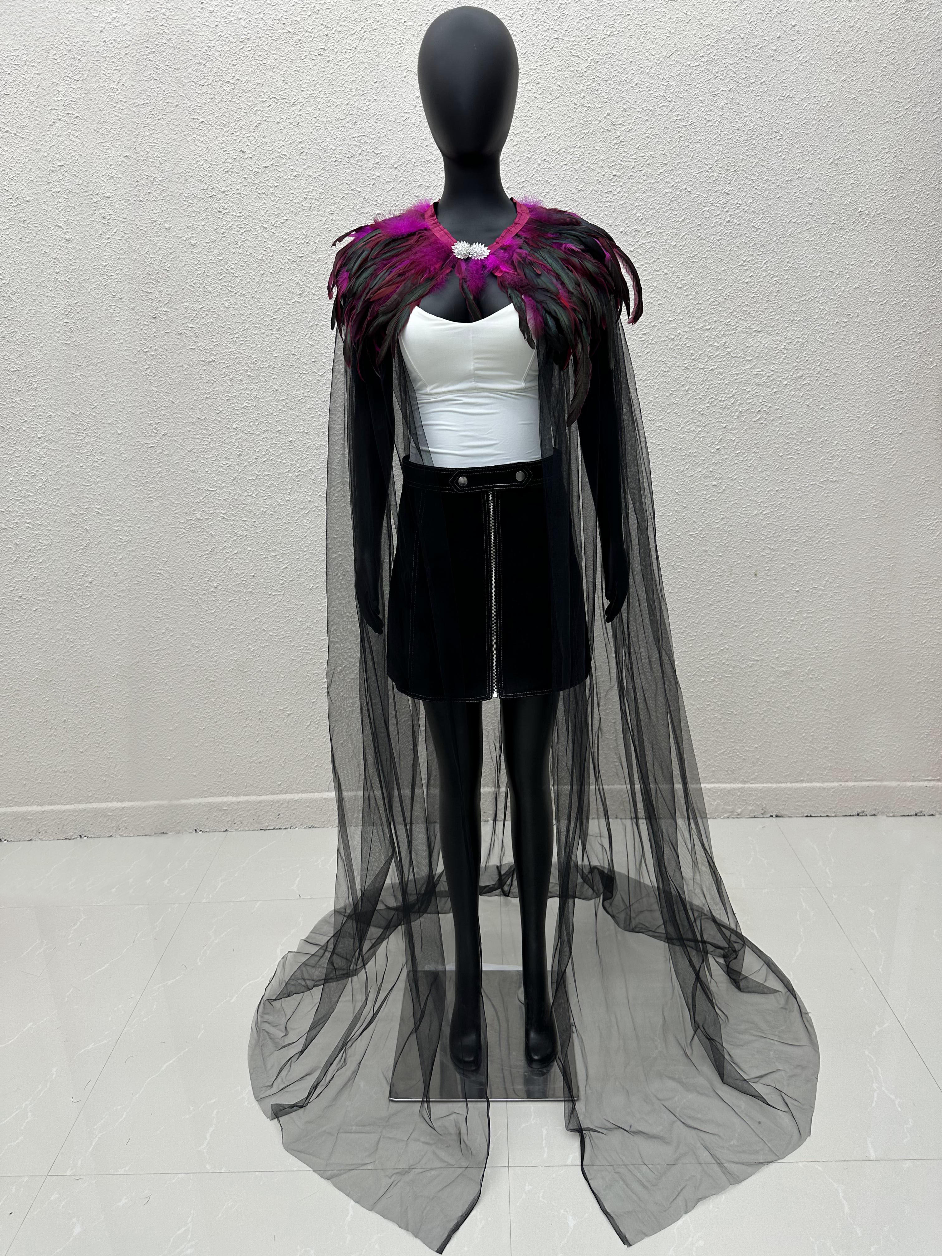 12 Color Gothic Mesh Lace Faux Feather Robe Cape Christmas - Temu