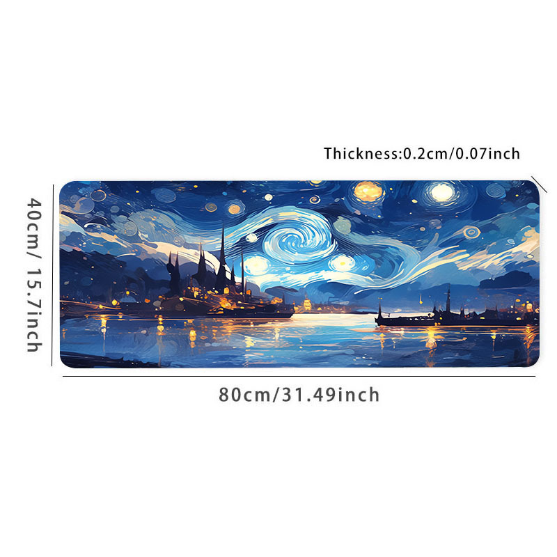 Starry Night Large Gaming Mousepad Computer Hd Keyboard Pad - Temu