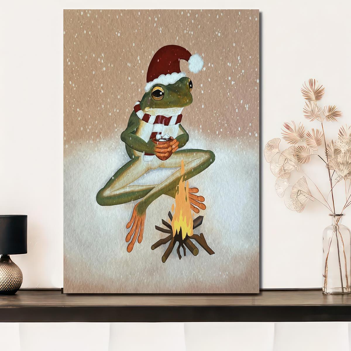 Canvas Poster Vintage Art Festive Frog Art Print Holiday - Temu Canada