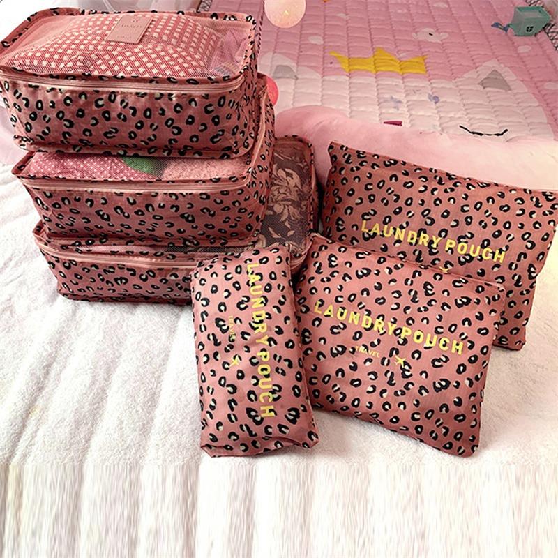Leopard Travel Packaging Cubes Multifunctional Luggage Bag - Temu ...