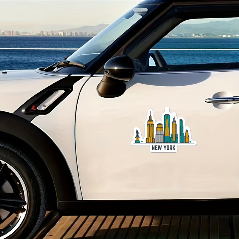 New York City Skyline Vinyl Sticker Car Laptop Water Bottle - Temu ...