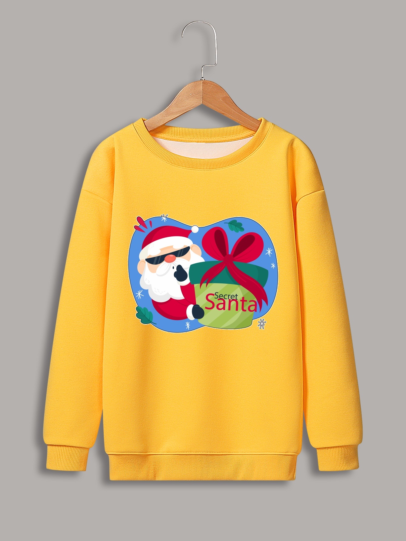 Cool Secret Santa Pattern Print Sweatshirt For Kids Boys - Temu Australia