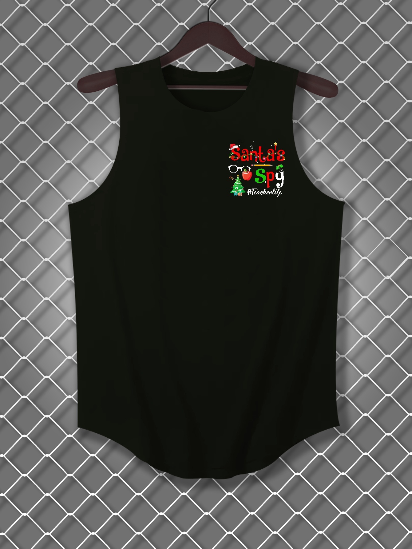 'santa's ' Print Christmas Style Men's Casual Breathable Comfy ...