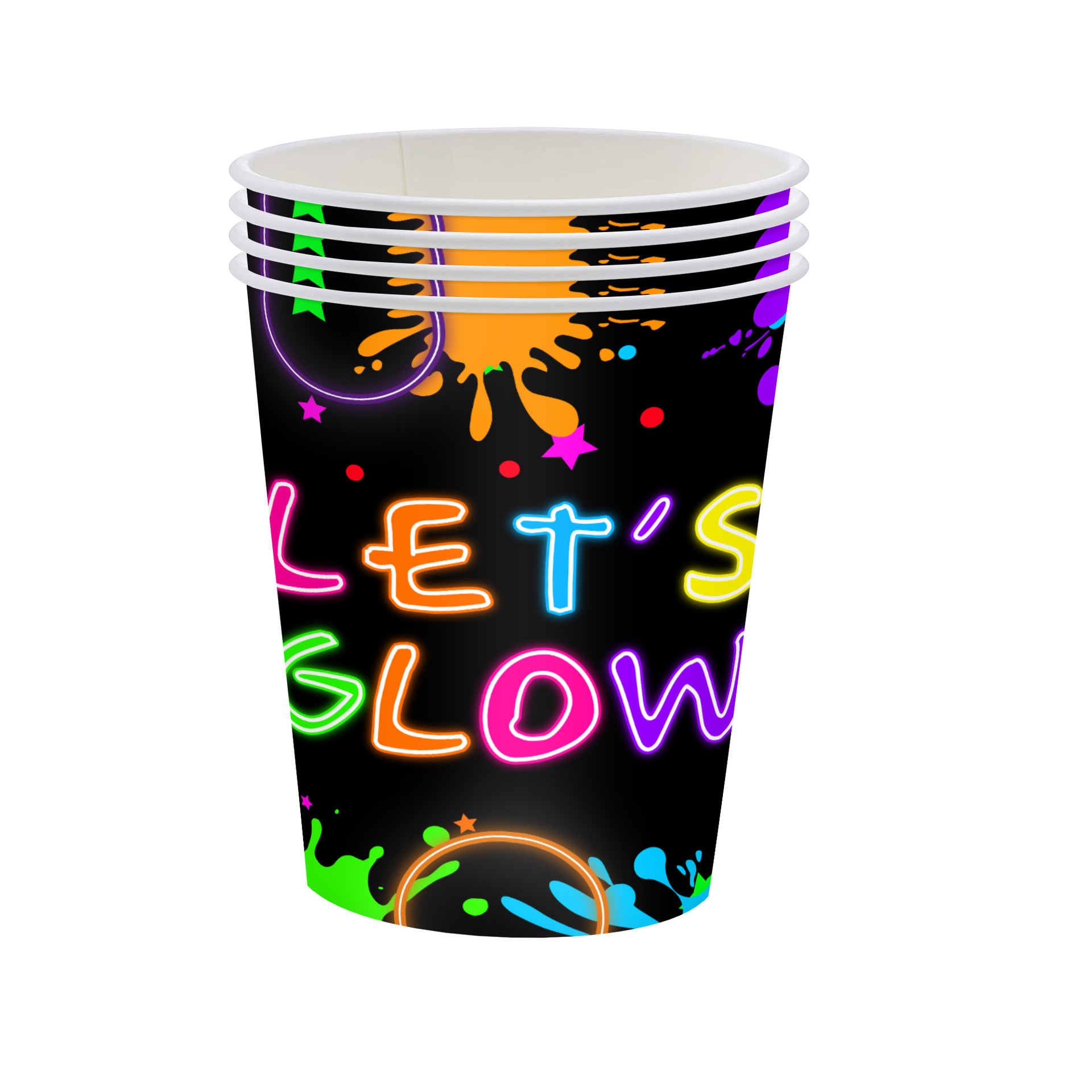 Birthday Party Neon Themed Party Decorations Disposable - Temu United ...