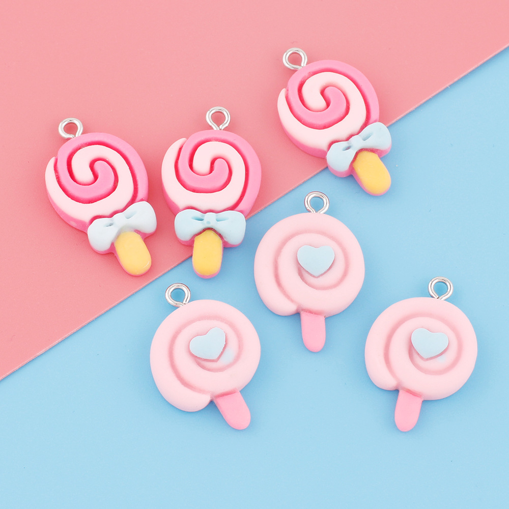 Mini Lollipop Candy Design Resin Pendant Charms 2 Styles Diy - Temu ...