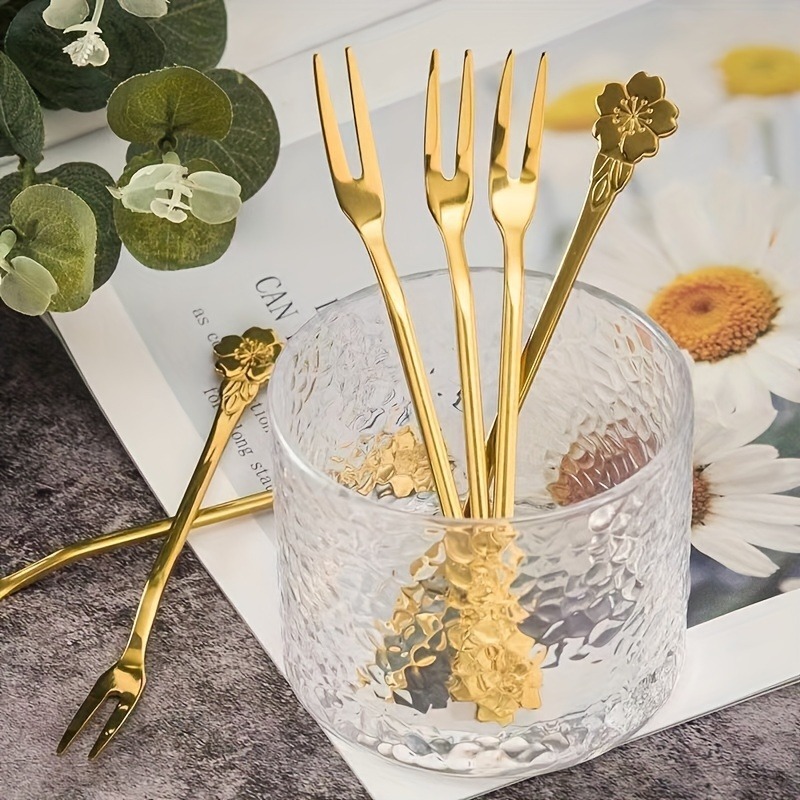 Cherry Fruit Fork Stainless Steel Creative Cake - Temu Canada