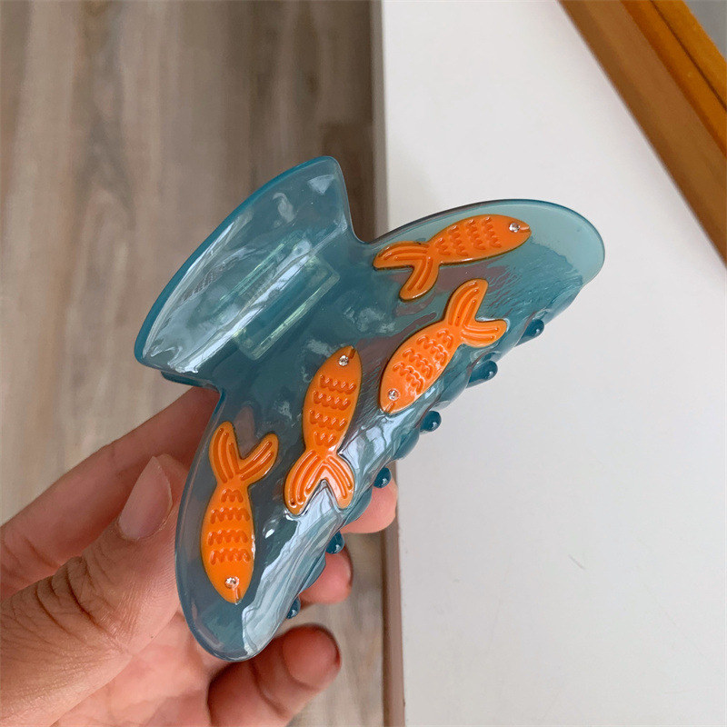 Cartoon Goldfish Grab Clip Back Head Hair Bun Claws Long - Temu Portugal