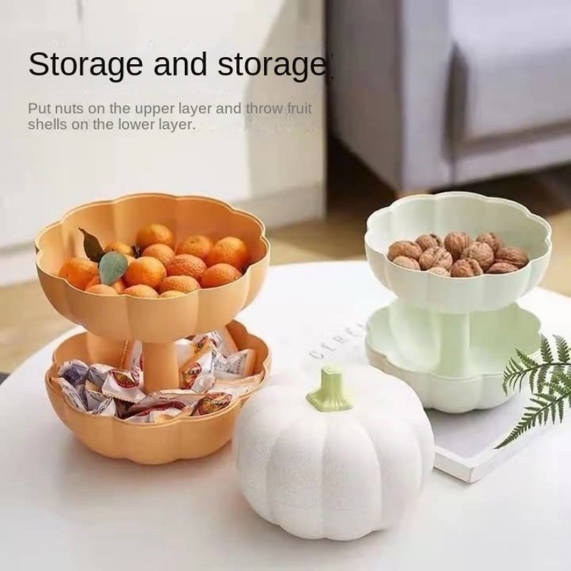 Pumpkin Snack Container Two Tier Dessert And Snack Server