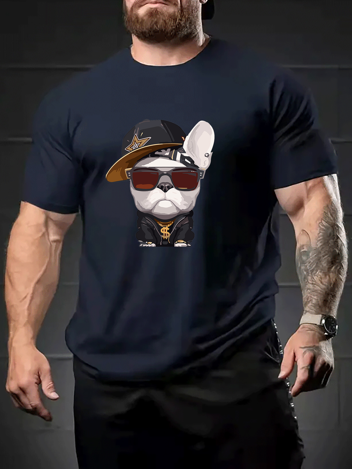 Cartoon Fashion Dog Pattern Men's Casual Summer T shirt - Temu Netherlands