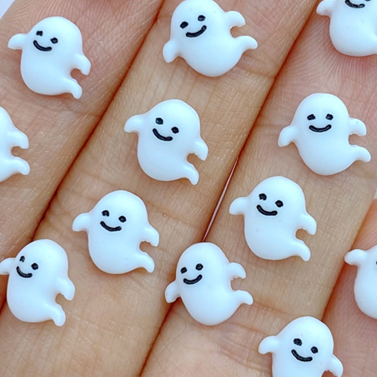 New Cute Mini White Ghost Series Resin Flatback Ornament Diy - Temu Canada