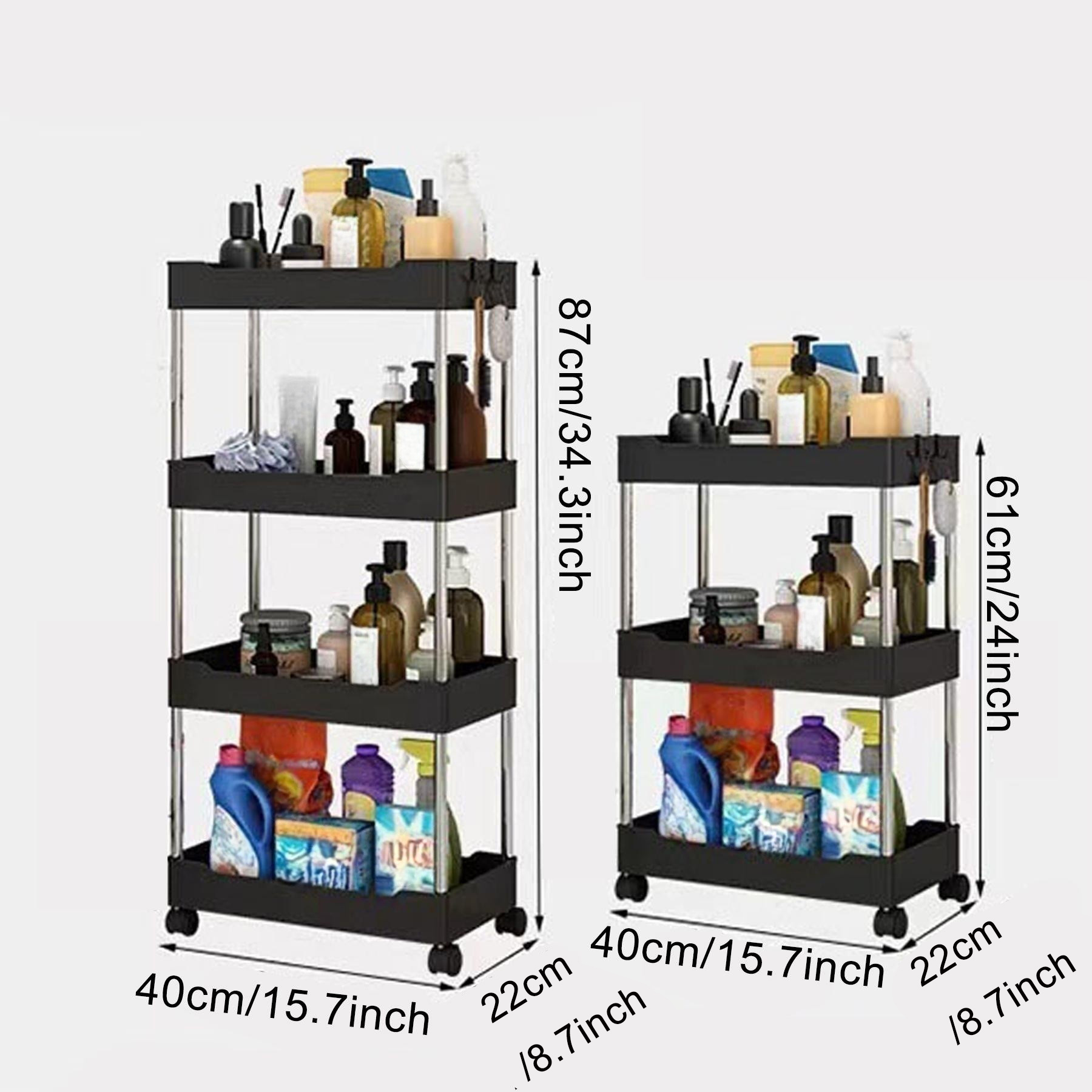 3 tier/4 tier Cart Seam Cart Bathroom Organizer Rack Wheels - Temu