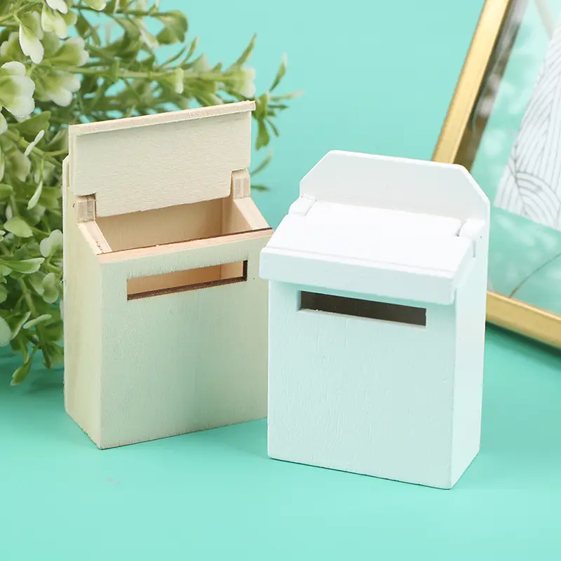 1 12 Scale Wooden Mailbox Newspaper Box Dollhouse Miniature Temu