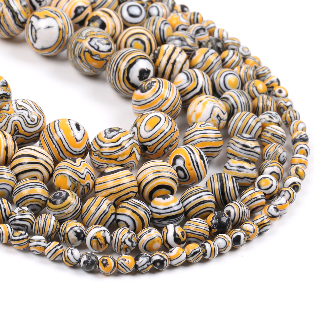 1本の ド6/8/10mmの黄色いマラカイトのルースビーズ ジュエリー Diy用 - Temu Japan