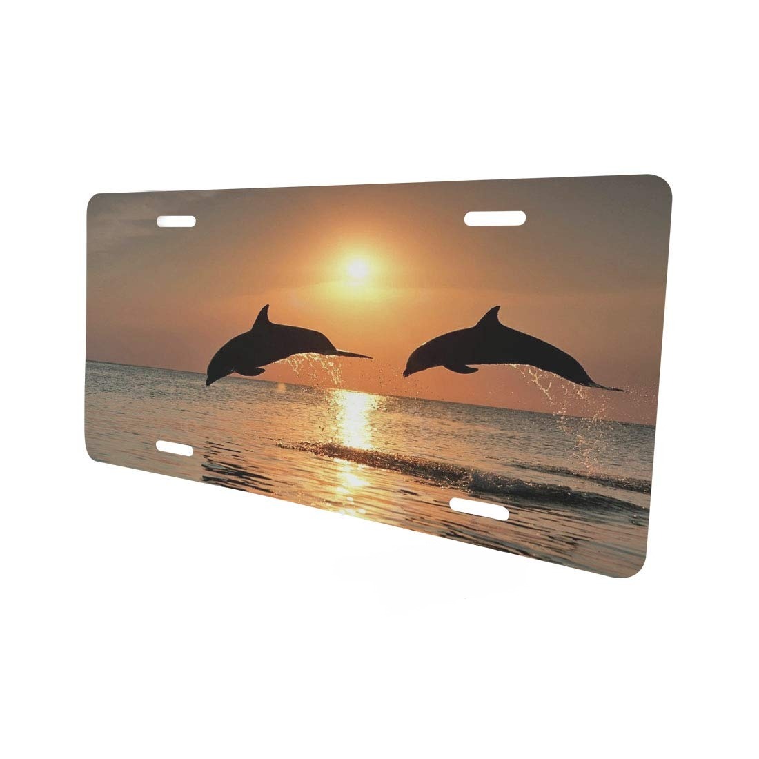 dolphin jumping beach decorative car front license plate vanity tag ...