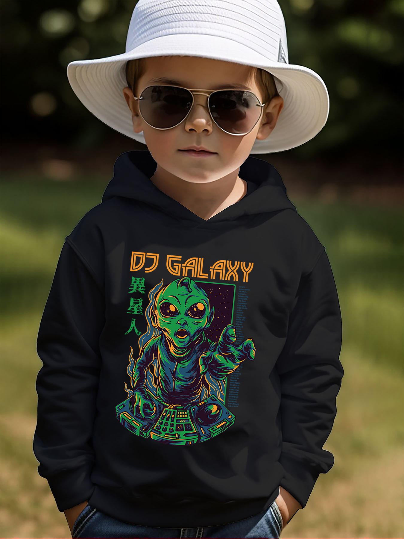 Hip Hop Alien Print Boy's Fleece Hoodie Casual Pullover Top - Temu ...