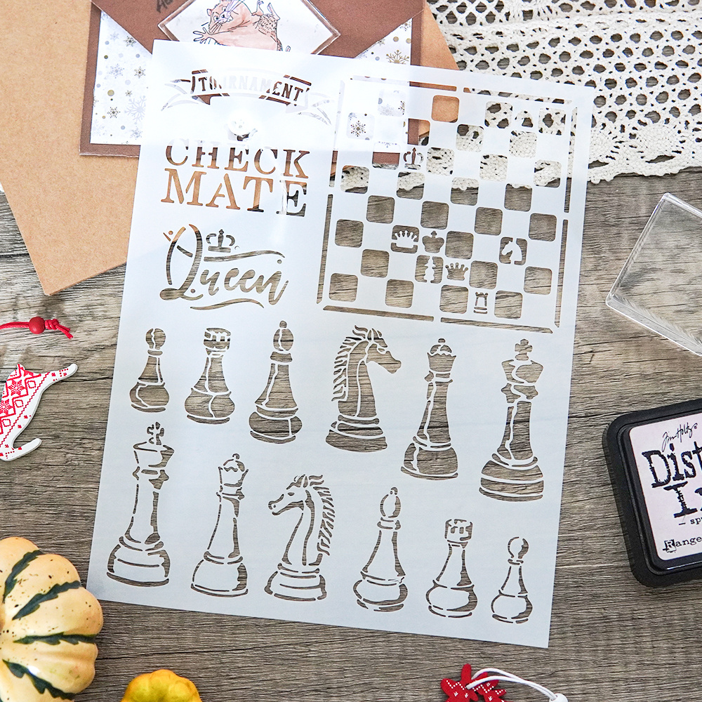 retro chess reusable plastic templates decor diy - Temu