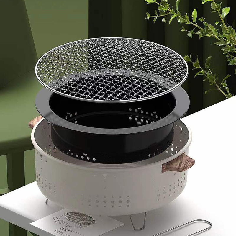 New Outdoor Smokeless Round Grill Small Fire Stove Charcoal - Temu