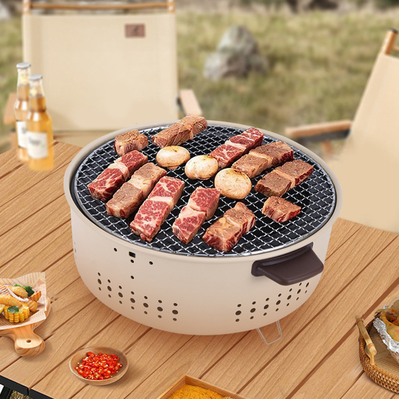 New Outdoor Smokeless Round Grill Small Fire Stove Charcoal - Temu