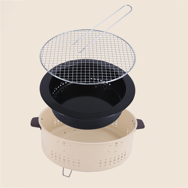 New Outdoor Smokeless Round Grill Small Fire Stove Charcoal - Temu