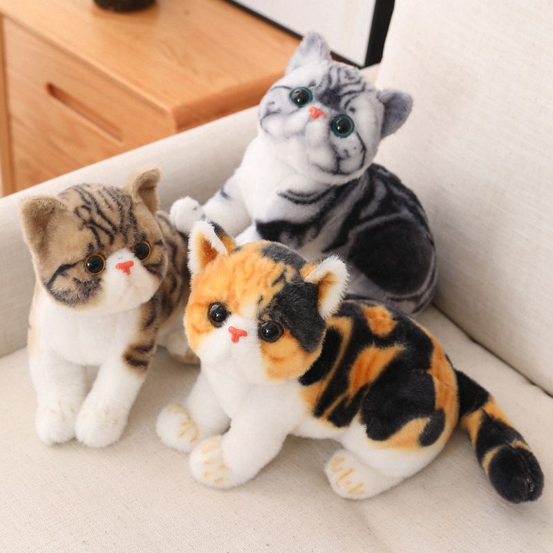 Cute Cat Plush Toy, Short Hair, Cute Cat Doll Pet Toy, Home Decoration, Birthday Gift - Temu