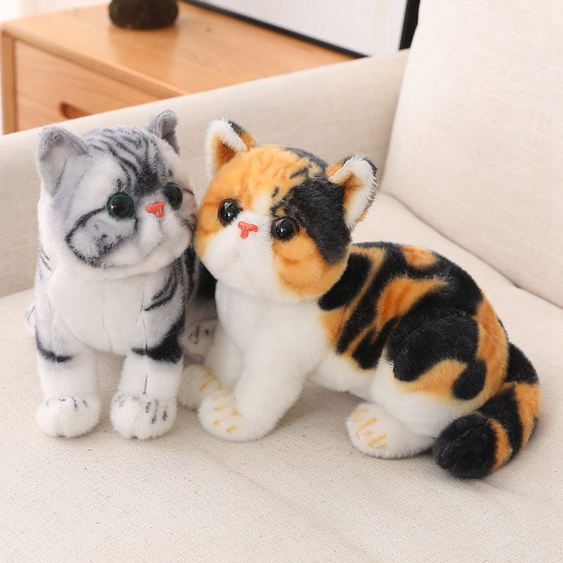 Cute Cat Plush Toy, Short Hair, Cute Cat Doll Pet Toy, Home Decoration ...