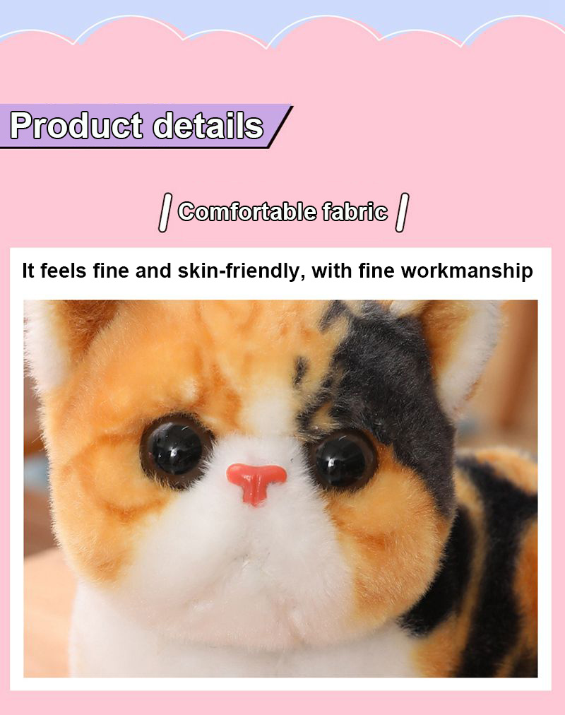 Cute Cat Plush Toy, Short Hair, Cute Cat Doll Pet Toy, Home Decoration ...