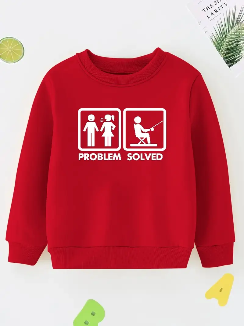 Fishing Solved Problem Graphic Print Boys Warm Sweatshirt: - Temu Norway Fishing Solved Problem Graphic Print Boys Warm Sweatshirt: - Temu Norway