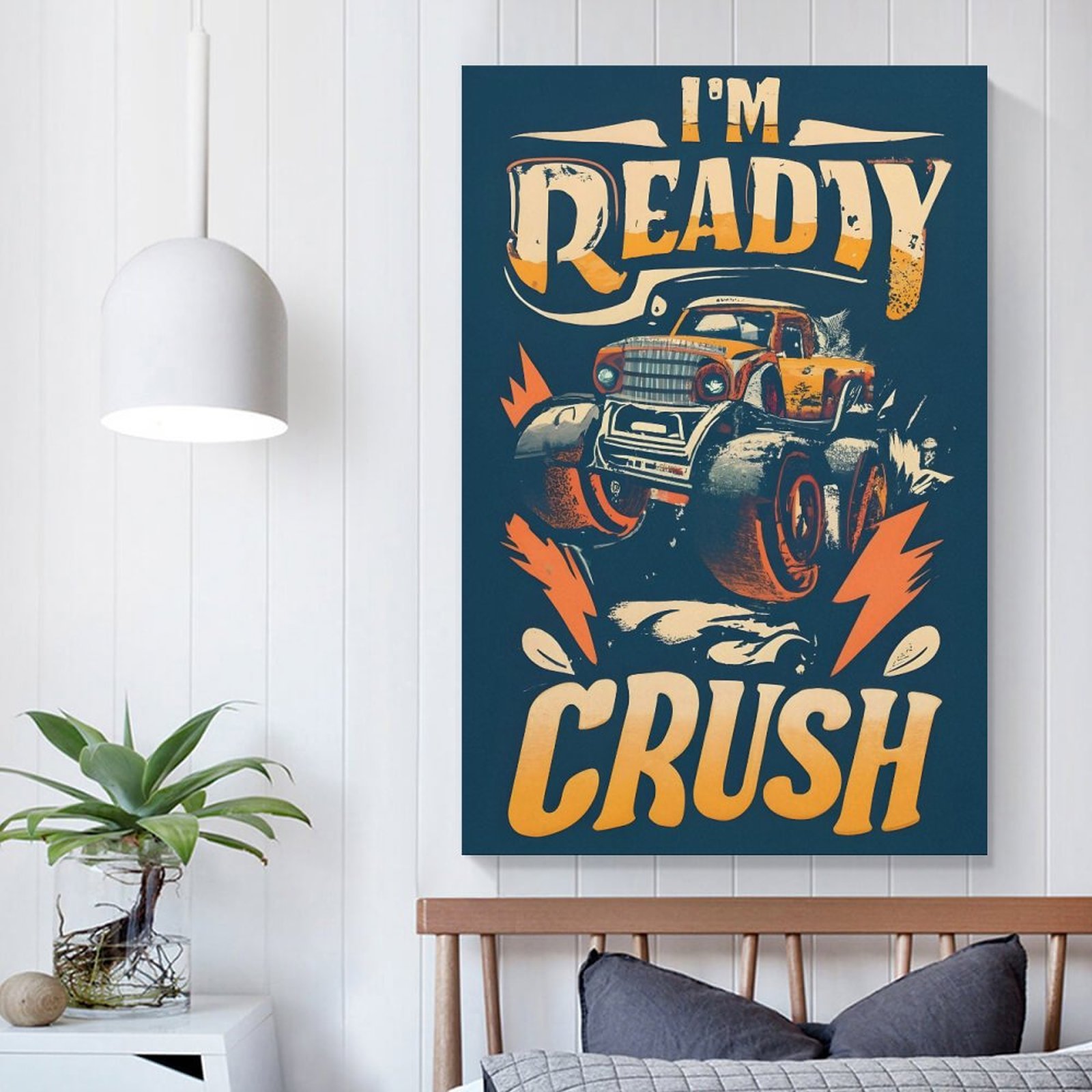 Canvas Poster Cartoon Art Monster Truck Poster Ideal - Temu United