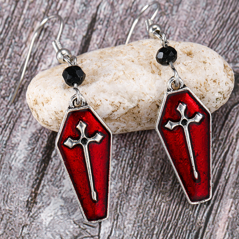 Vintage Cross Coffin Dangle Earrings Halloween Gift - Temu Australia