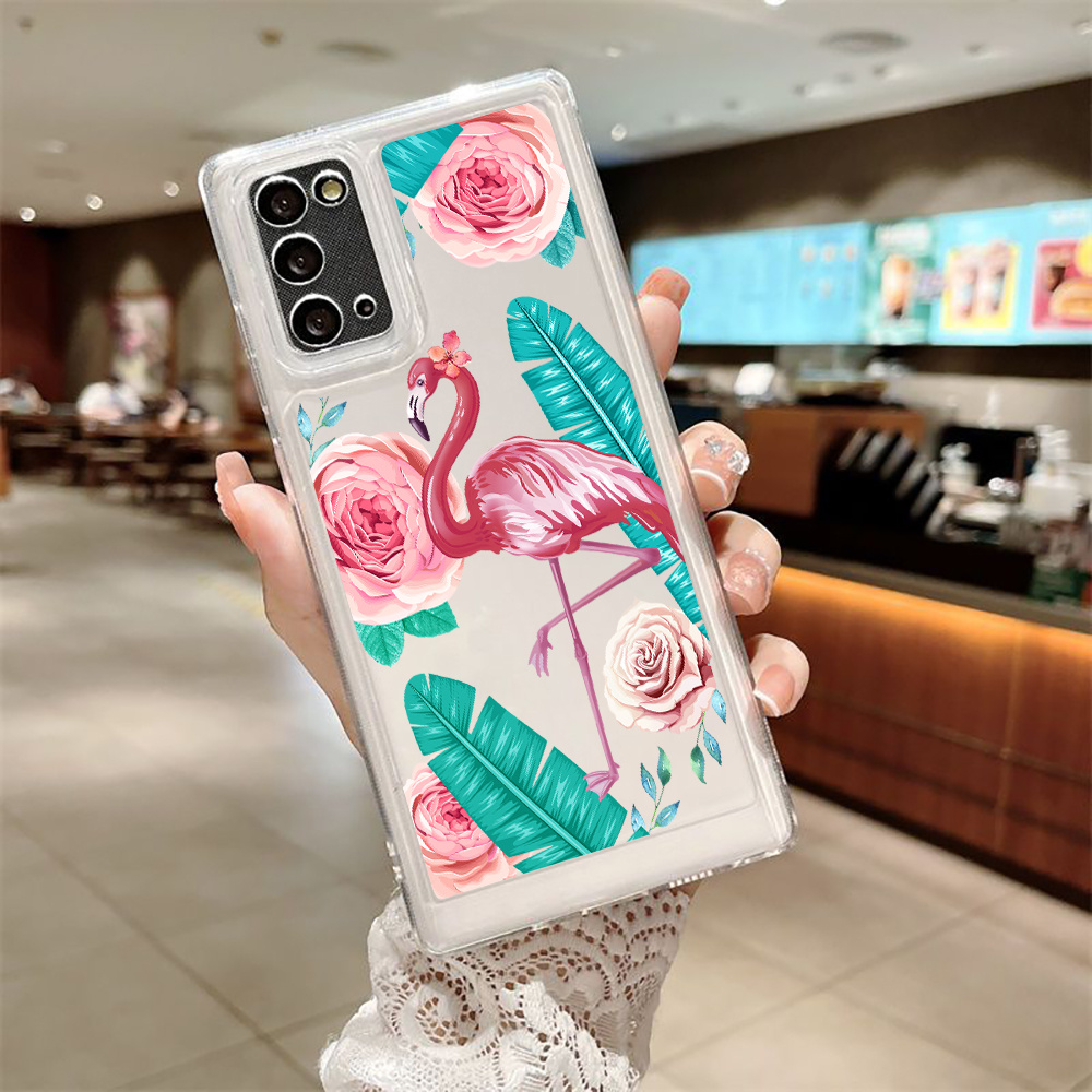 Flamingo Pattern Lens inclusive Transparent Anti fall Phone - Temu ...
